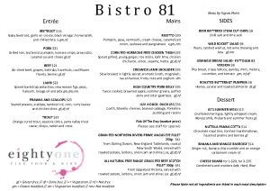 Bistro 81 Dinner - EightyOne